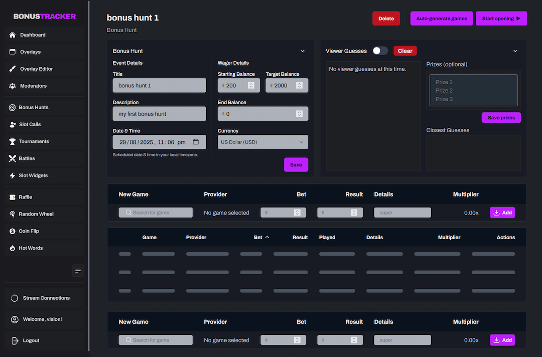 Bonustracker - The Ultimate Toolkit for Gambling Streamers